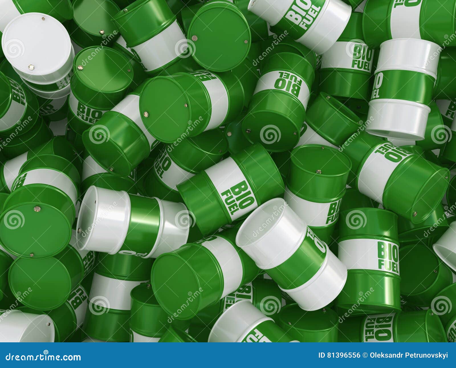3D Rendering Barrels of Biofuels Stock Illustration - Illustration of ...