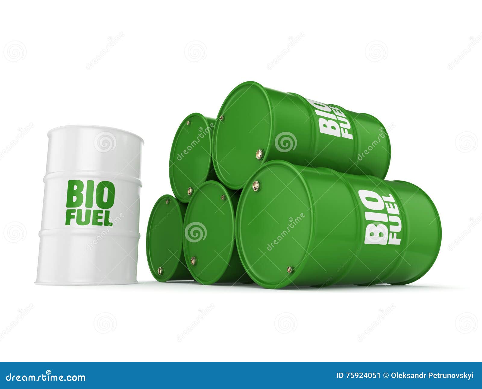 3D Rendering Barrels of Biofuels Stock Illustration - Illustration of ...