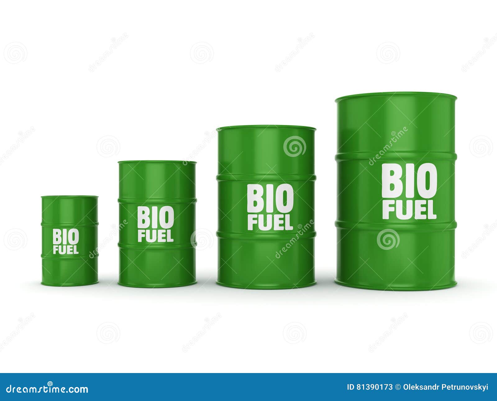 3D Rendering Barrels of Biofuels Stock Illustration - Illustration of ...