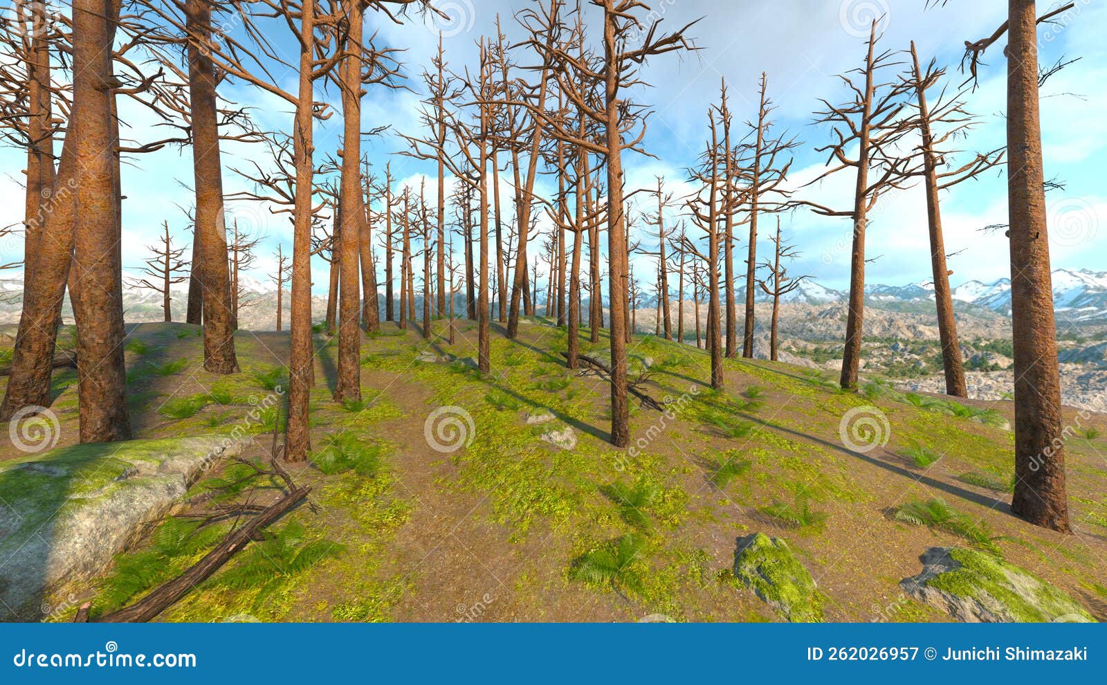 3D Rendering of the Barren Trees Stock Illustration - Illustration of ...
