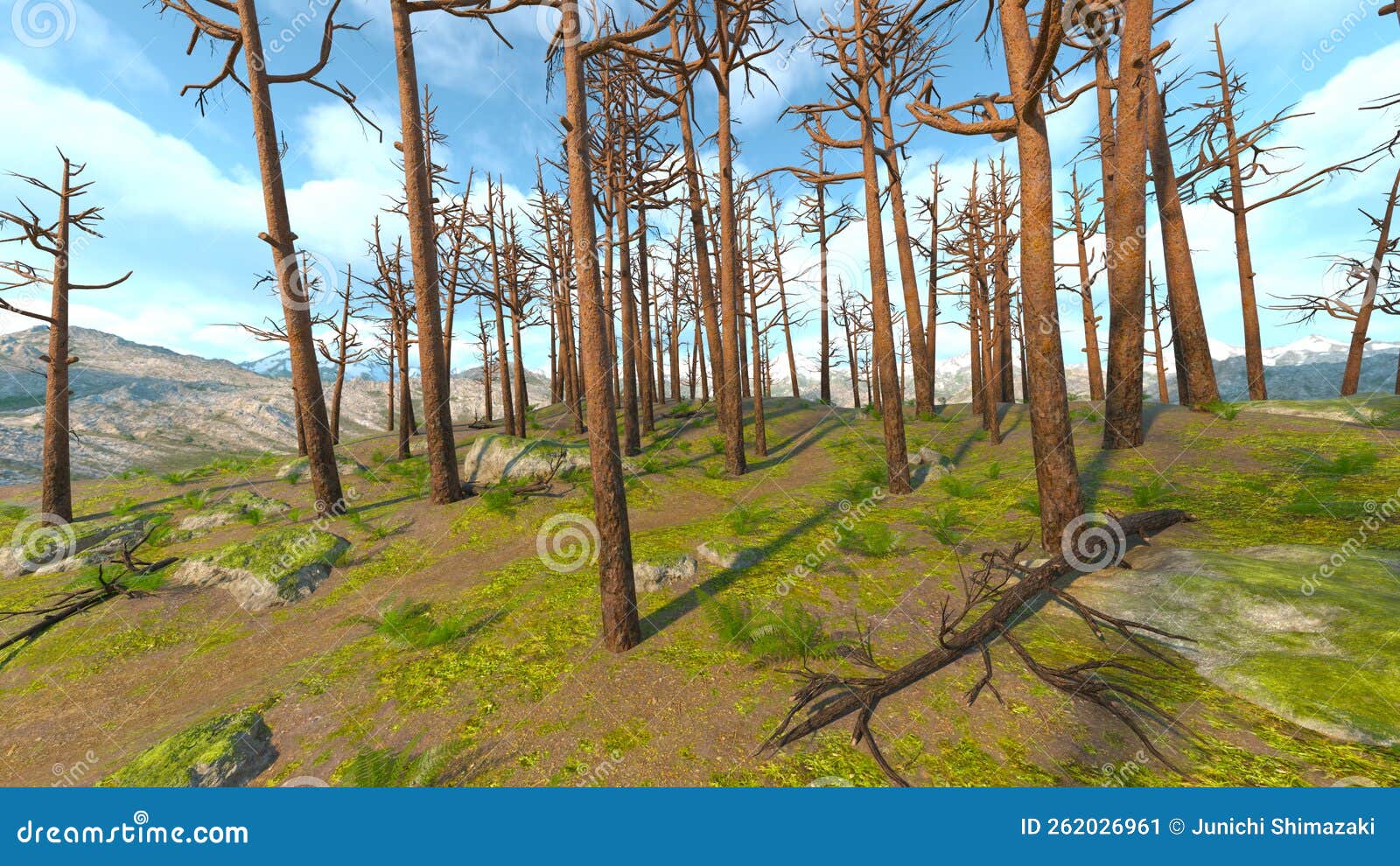 3D Rendering of the Barren Trees Stock Illustration - Illustration of ...