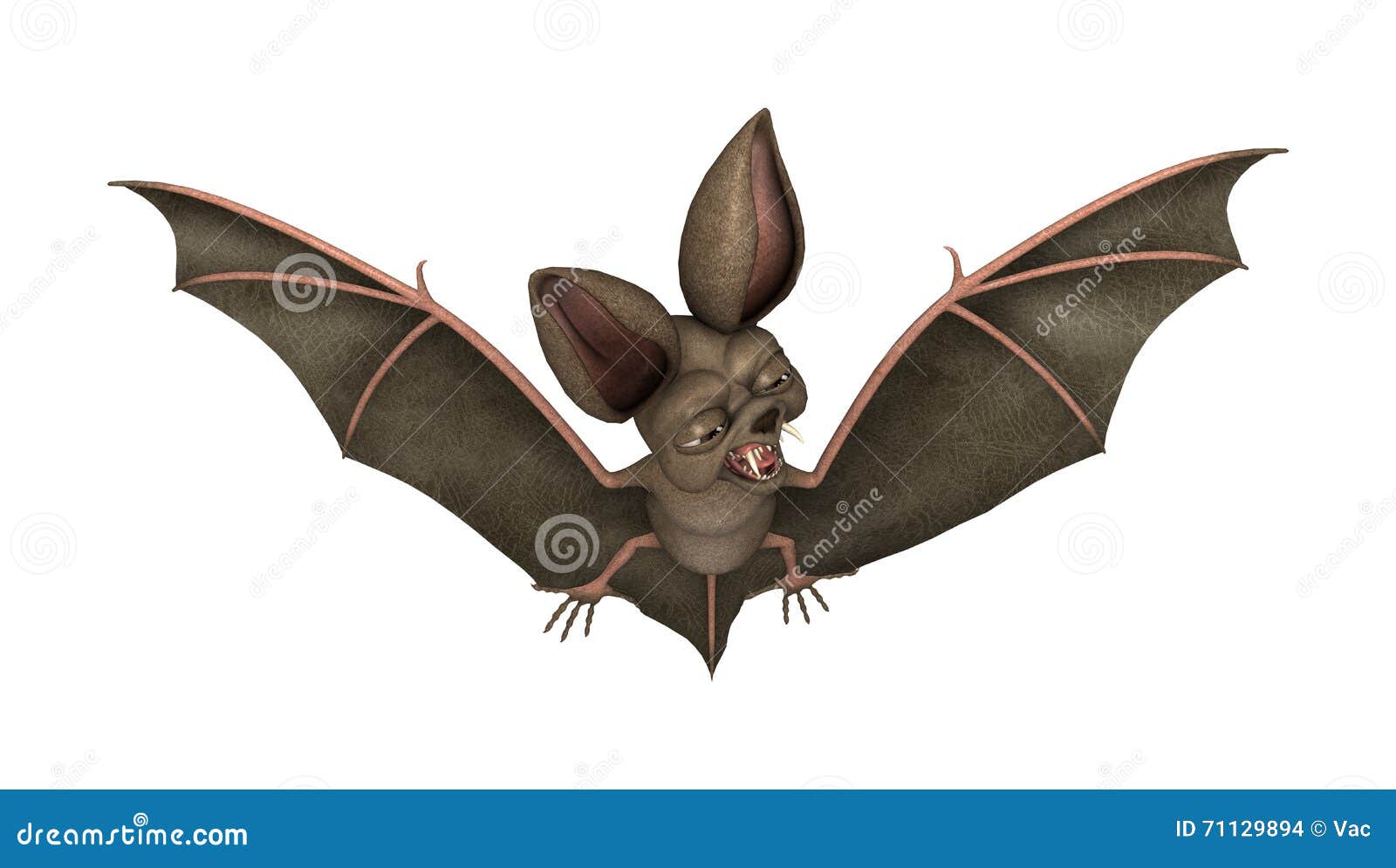3D Rendering Bat on White stock illustration. Illustration of bite ...