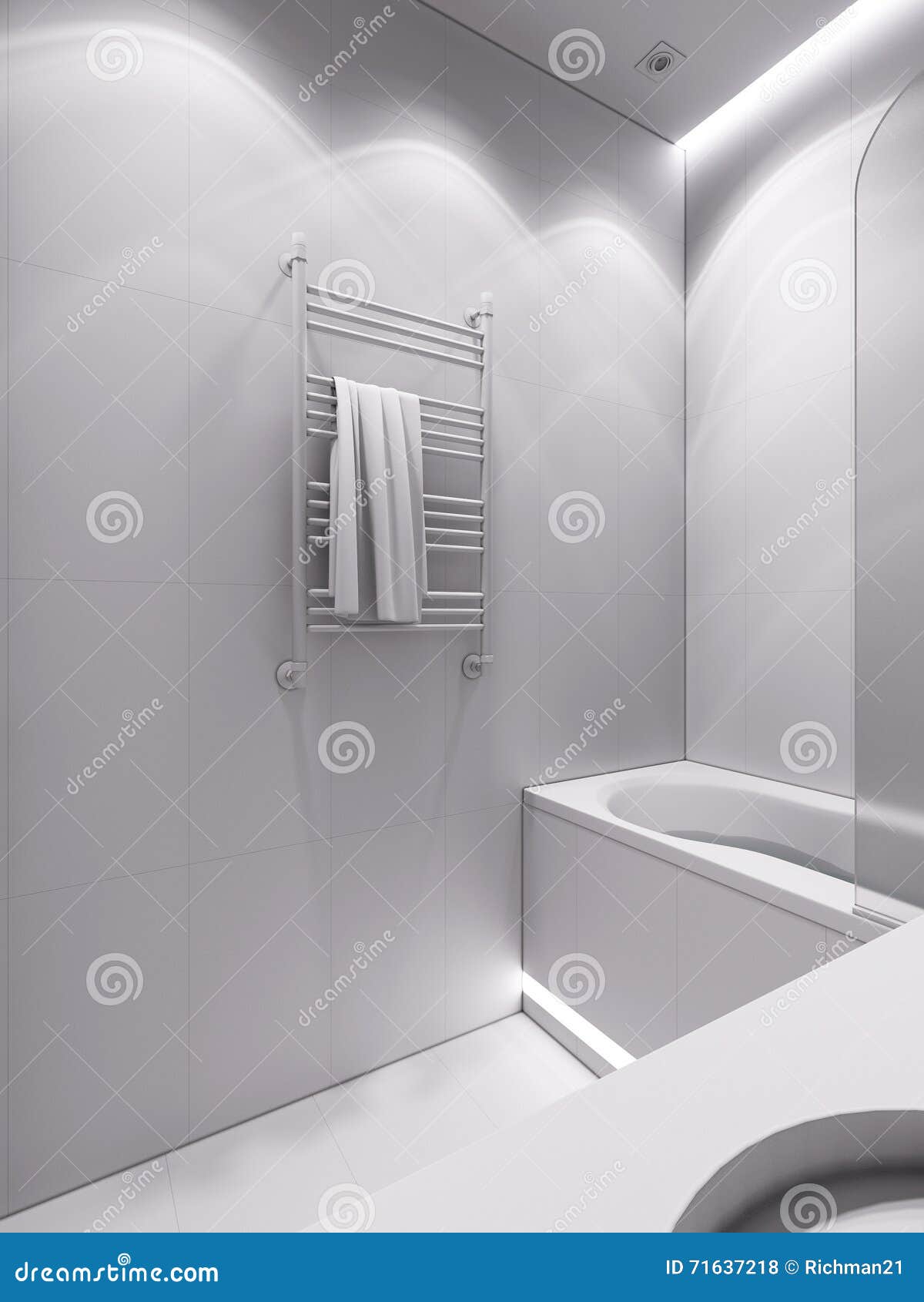 3D Rendering of a Bathroom in a Modern Classical Style. Stock ...
