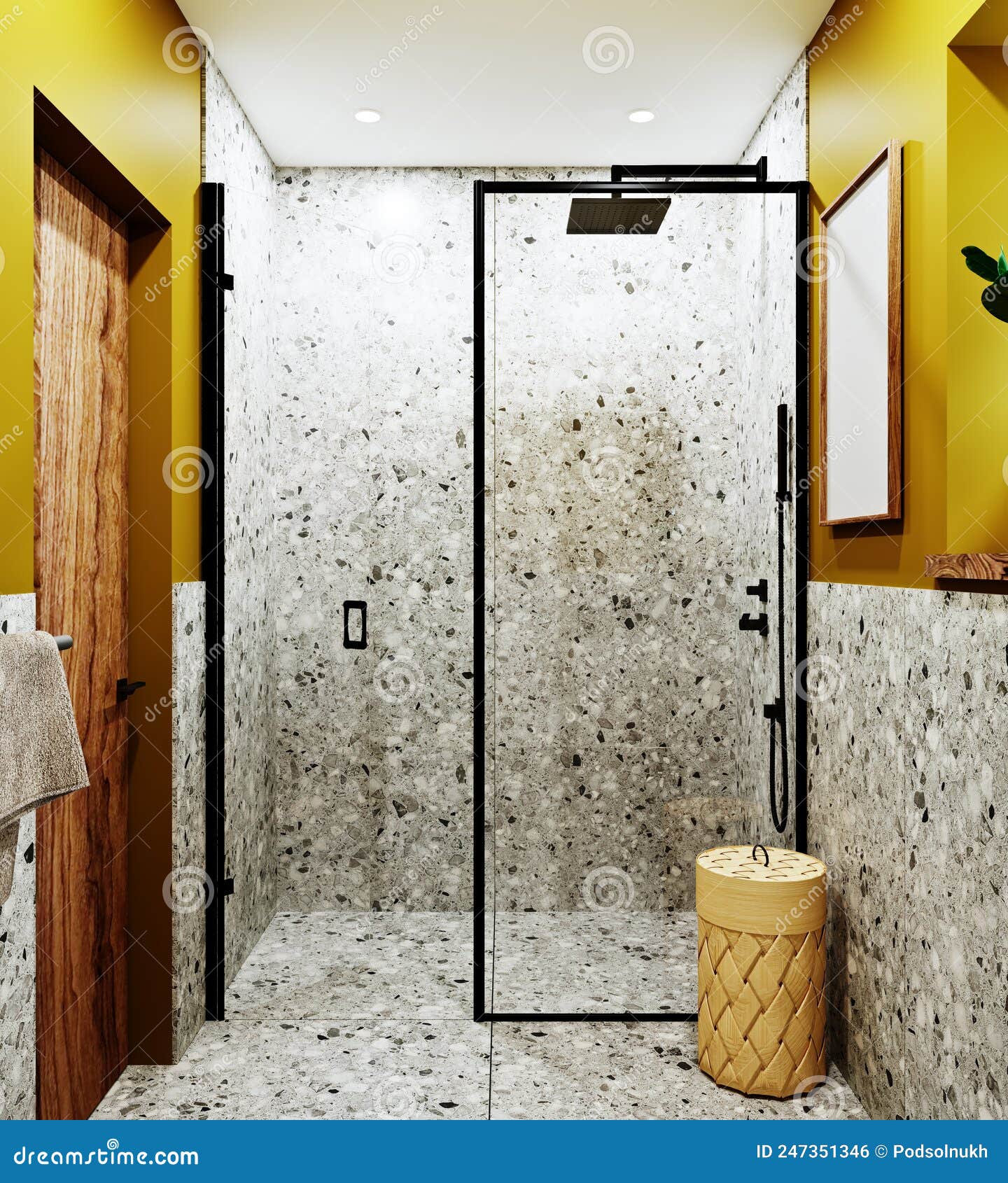 3d Rendering . Bathroom in a Modern Style Stock Illustration ...