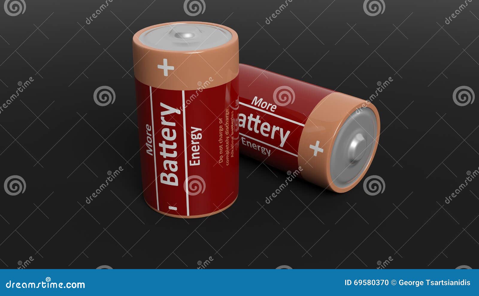 3D rendering of batteries stock illustration. Illustration of device ...