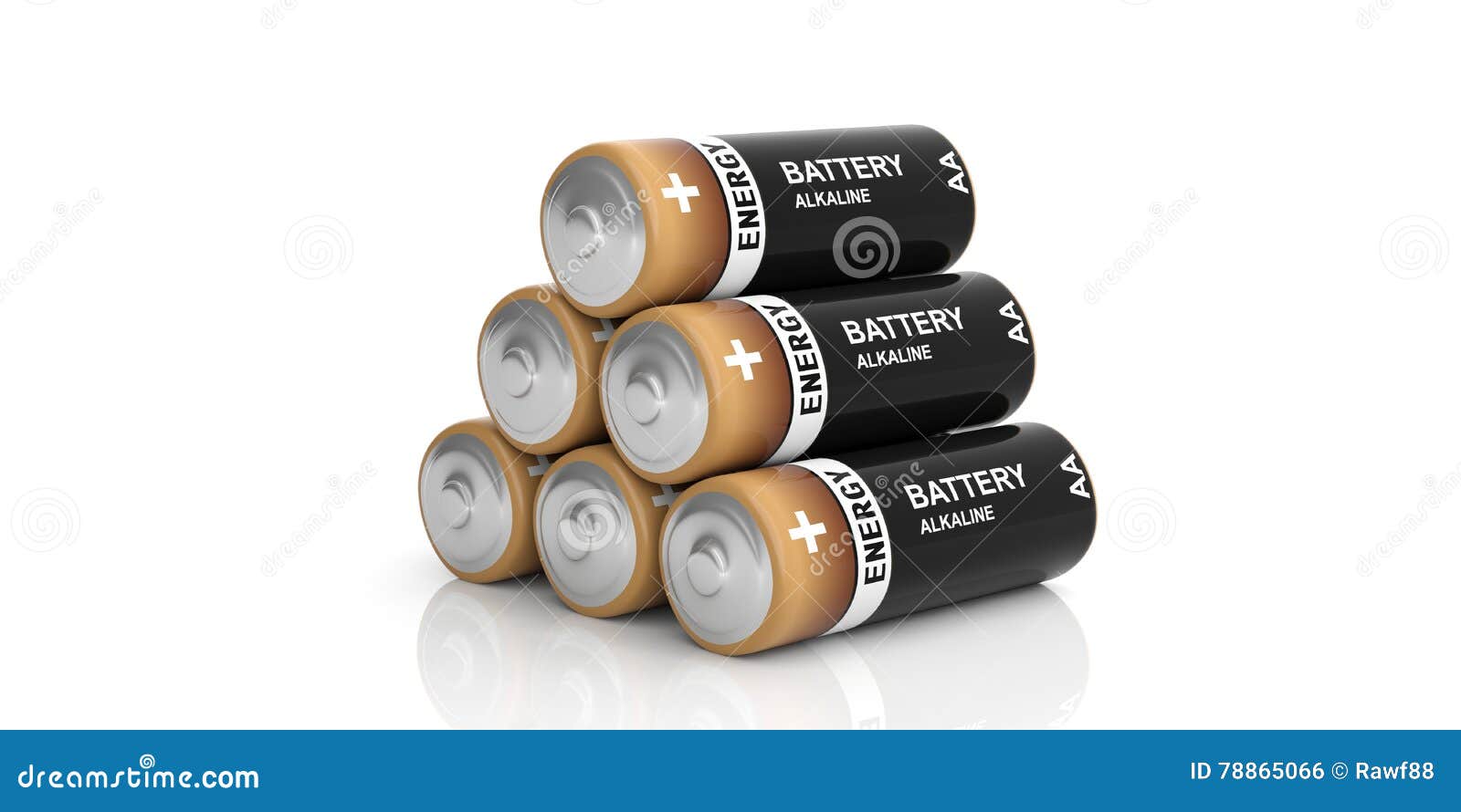 3d Stack Of Batteries With Recycling Symbol . Stock Illustration ...