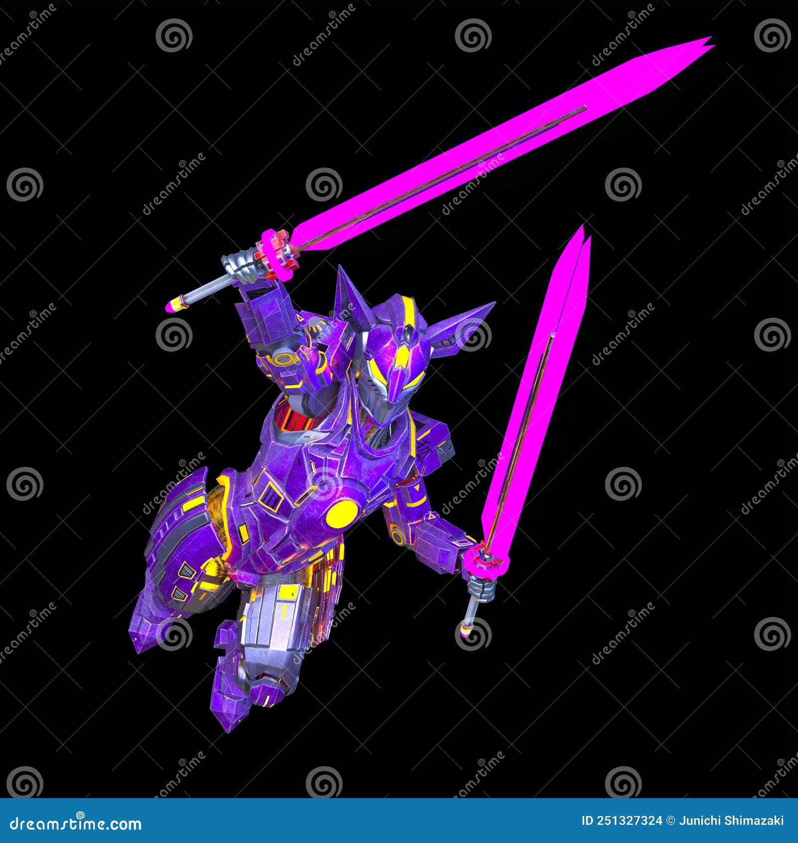 3D Rendering of a Battle Robot Stock Illustration - Illustration of ...