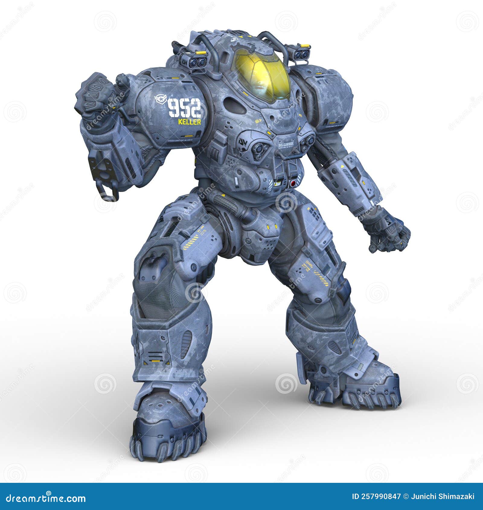 3D Rendering of a Battle Robot Stock Illustration - Illustration of ...