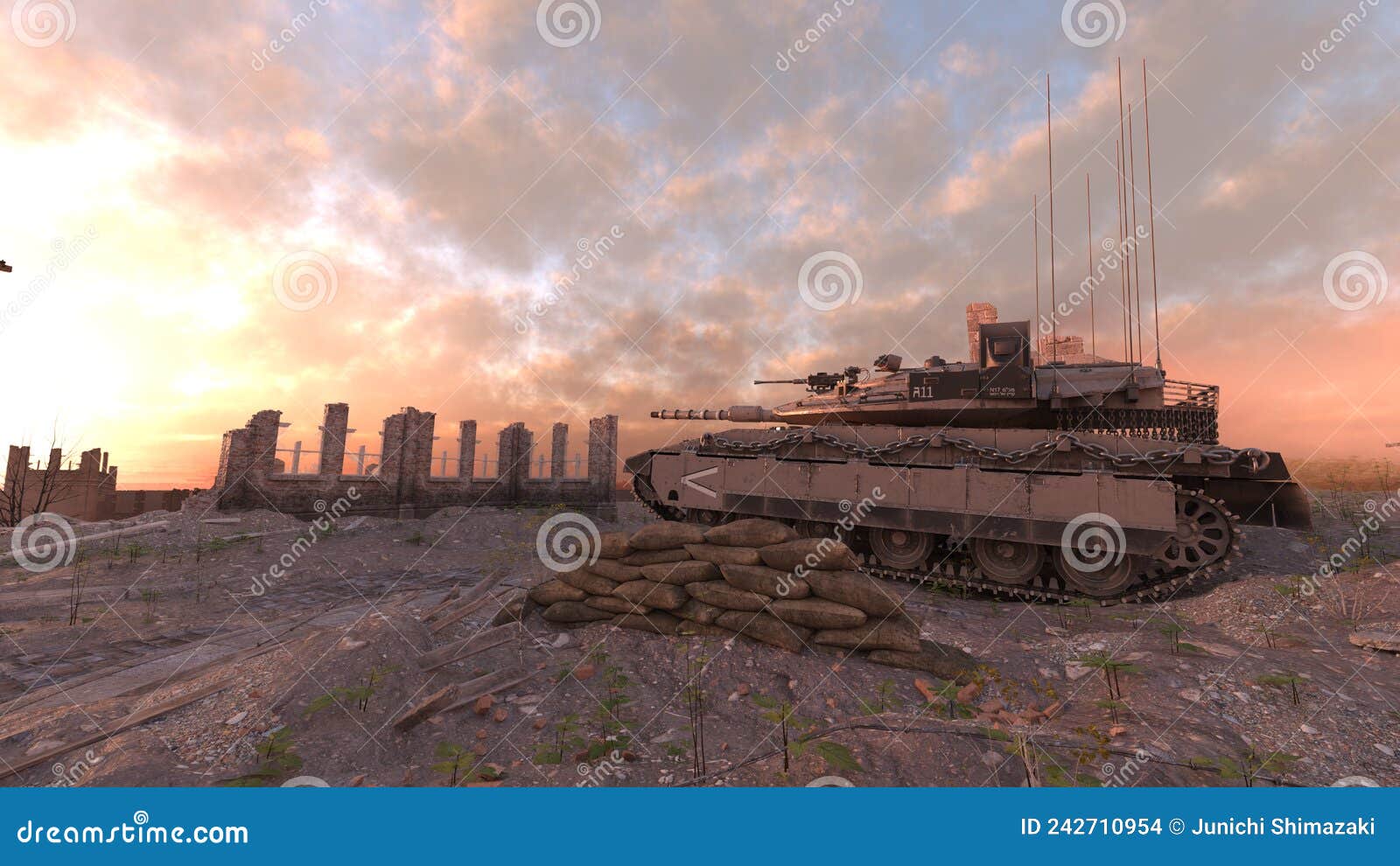 3D Rendering of the Battlefield Stock Illustration - Illustration of ...