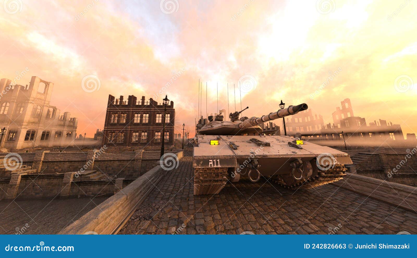 3D Rendering of the Battlefield Stock Illustration - Illustration of ...
