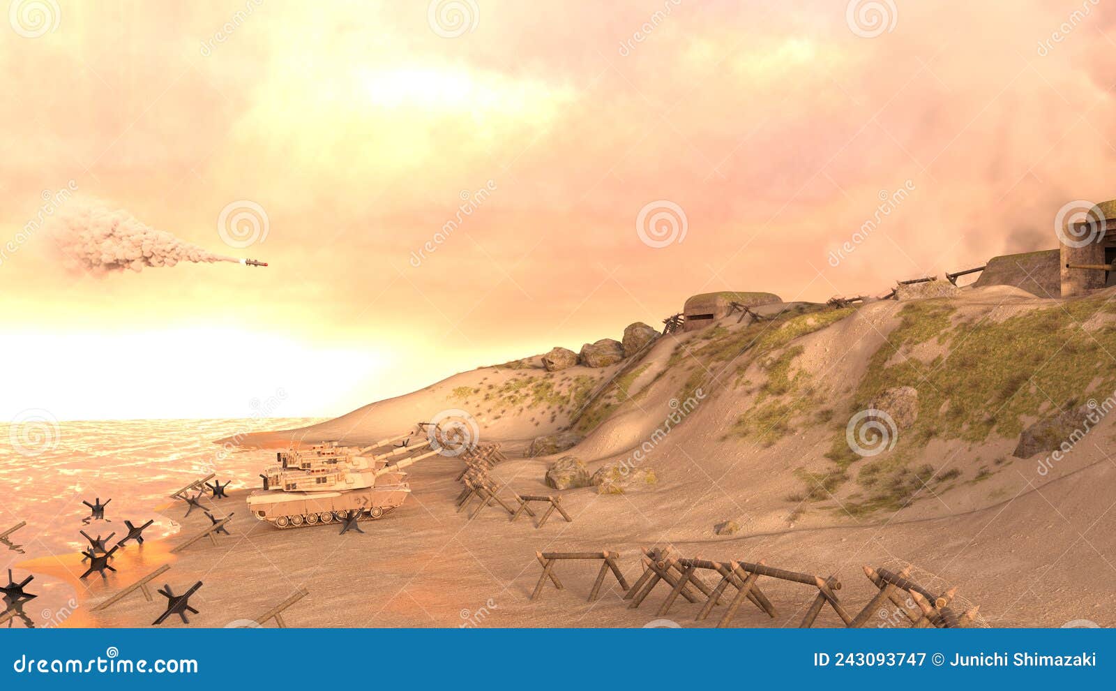 3D Rendering of the Battlefield Stock Illustration - Illustration of ...