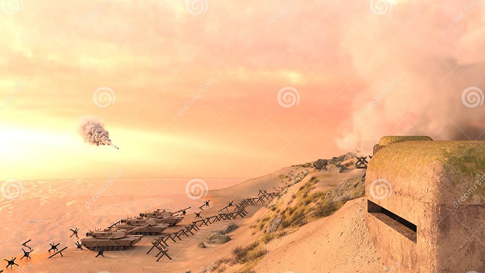 3D Rendering of the Battlefield Stock Illustration - Illustration of ...