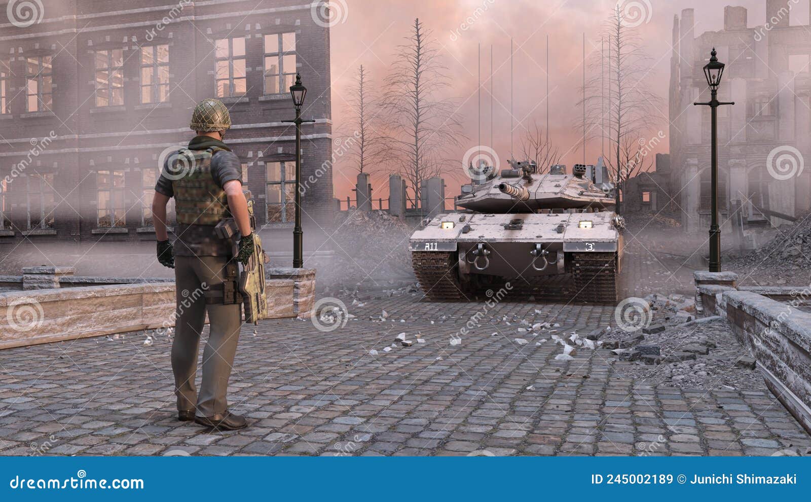 3D Rendering of the Battlefield Stock Illustration - Illustration of ...