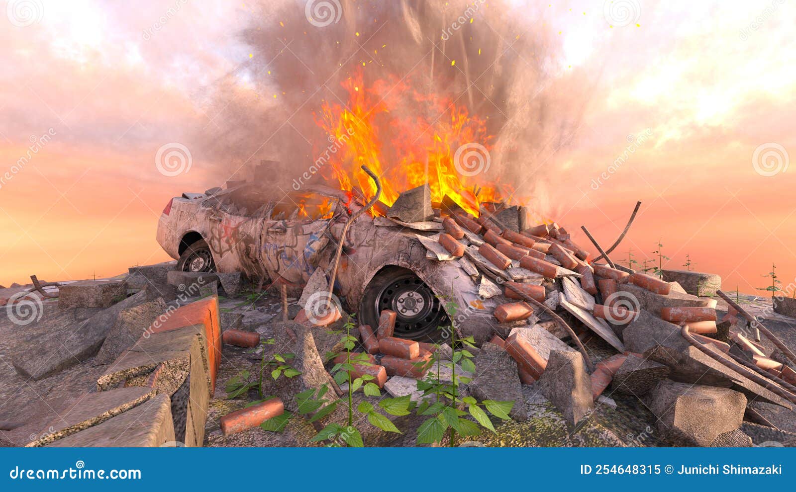 3D Rendering of the Battlefield Stock Illustration - Illustration of ...