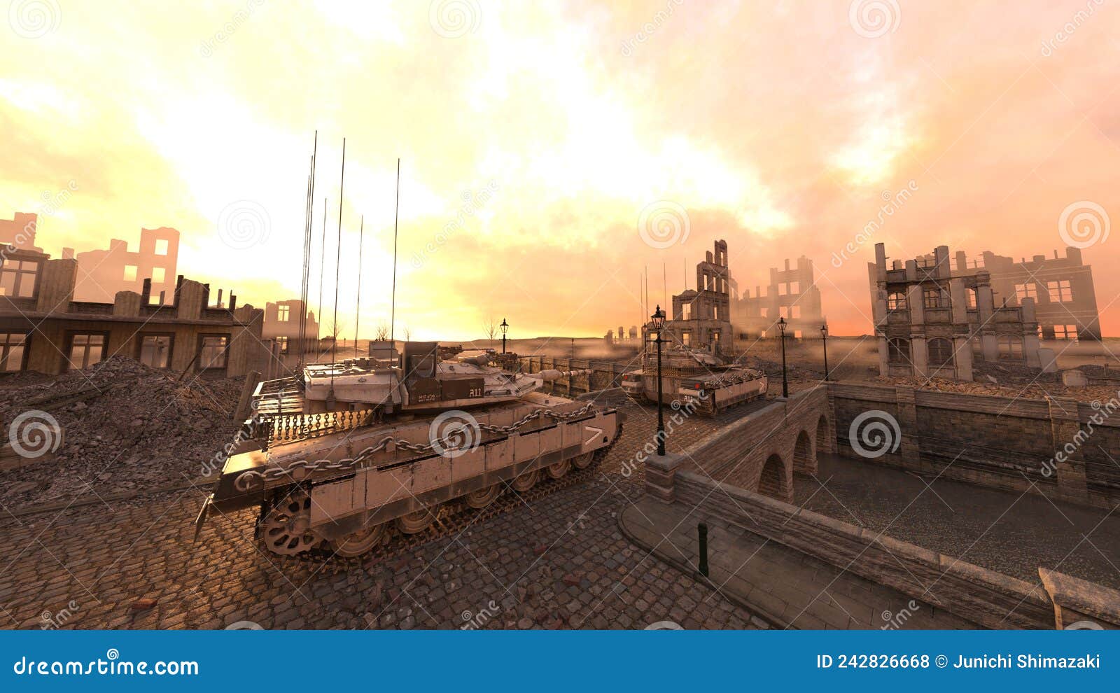 3D Rendering of the Battlefield Stock Illustration - Illustration of ...