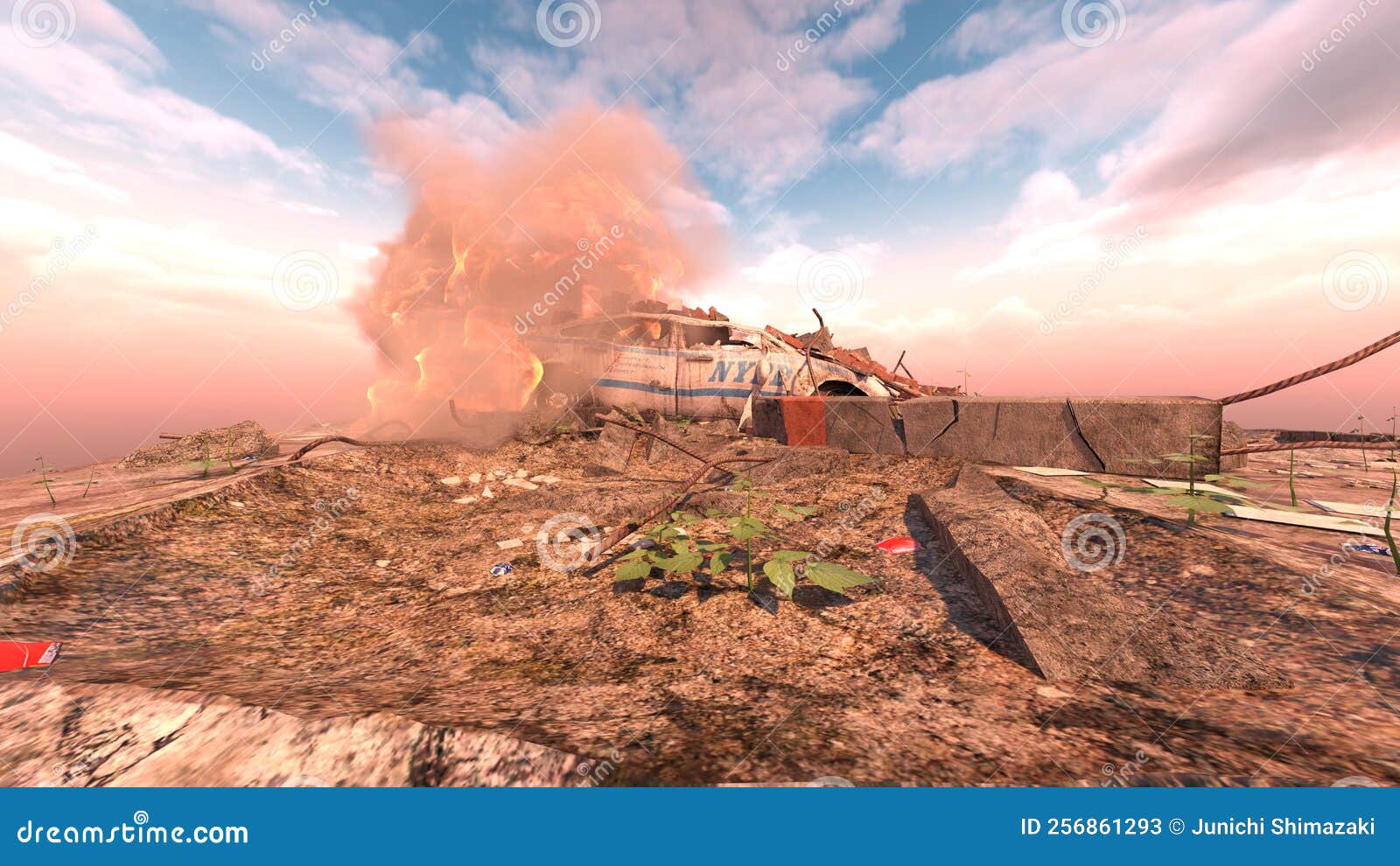 3D Rendering of the Battlefield Stock Illustration - Illustration of ...