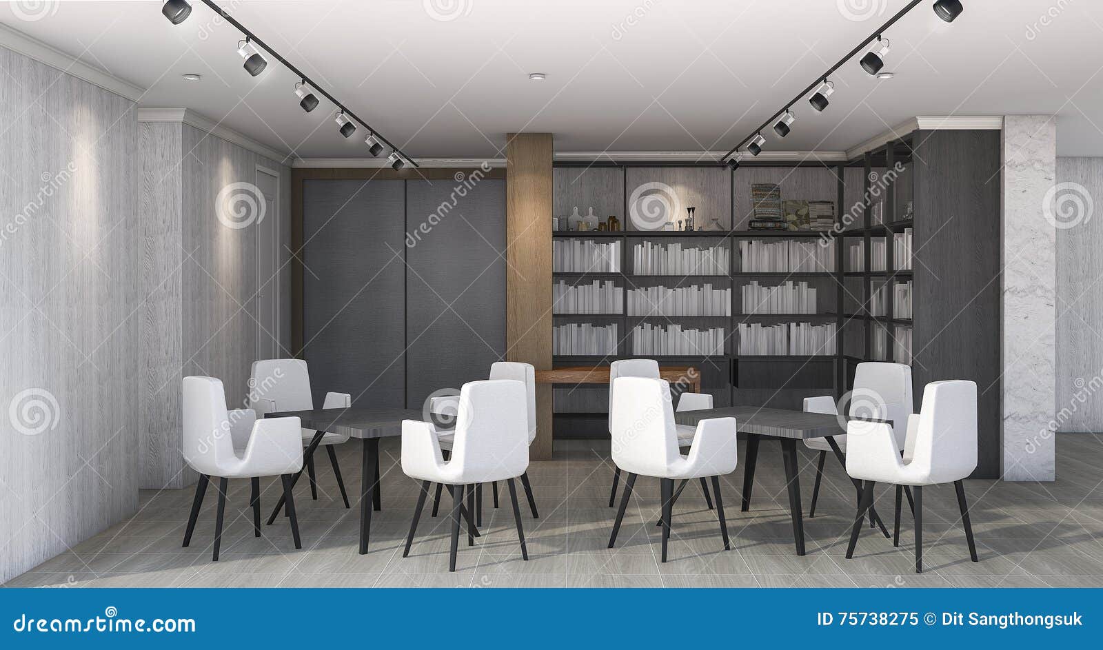 3d Rendering Beautiful Loft Style with Wood Texture Library Stock ...