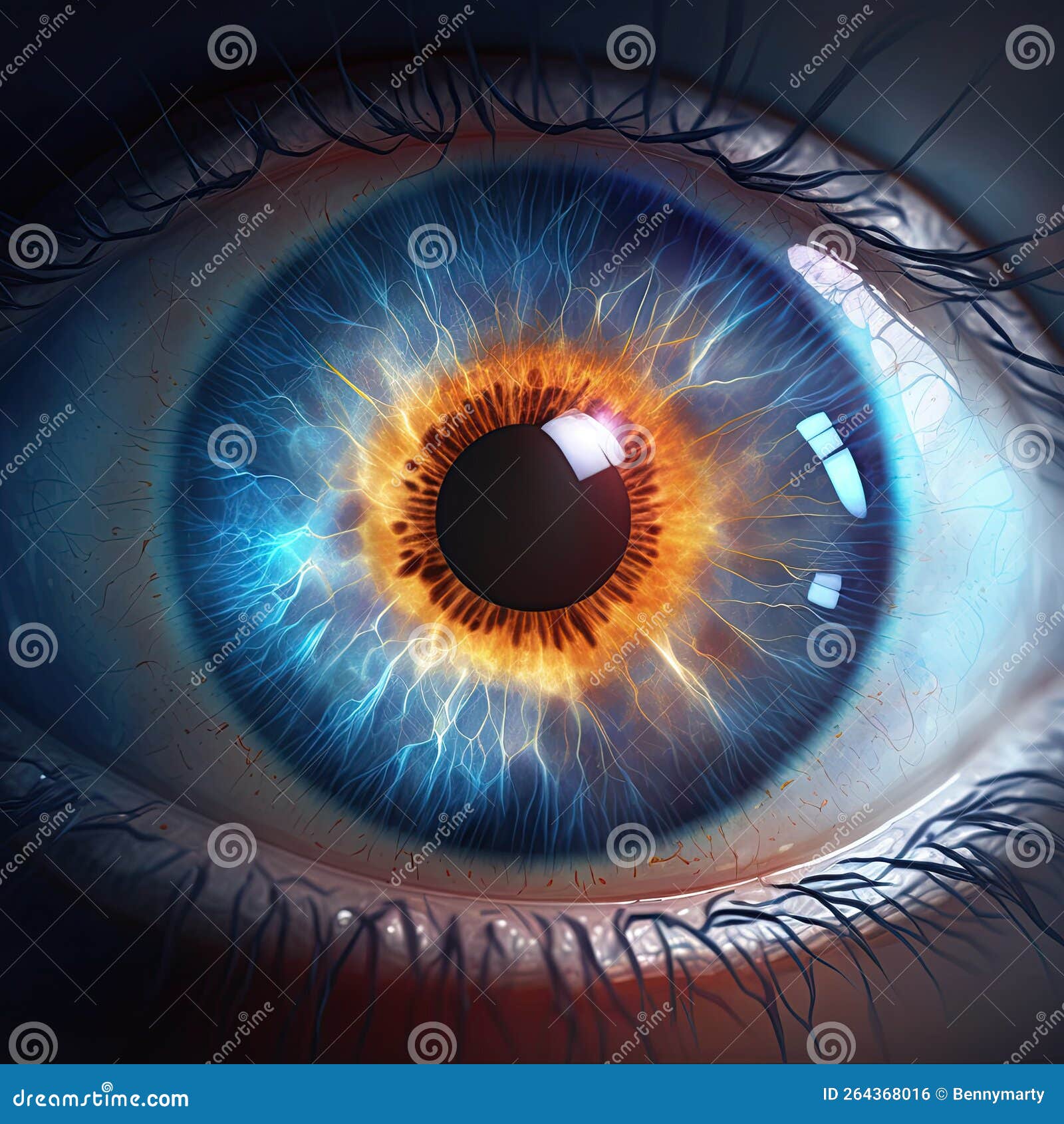 Close-up Look of Human Blue Eyes Stock Illustration - Illustration of ...
