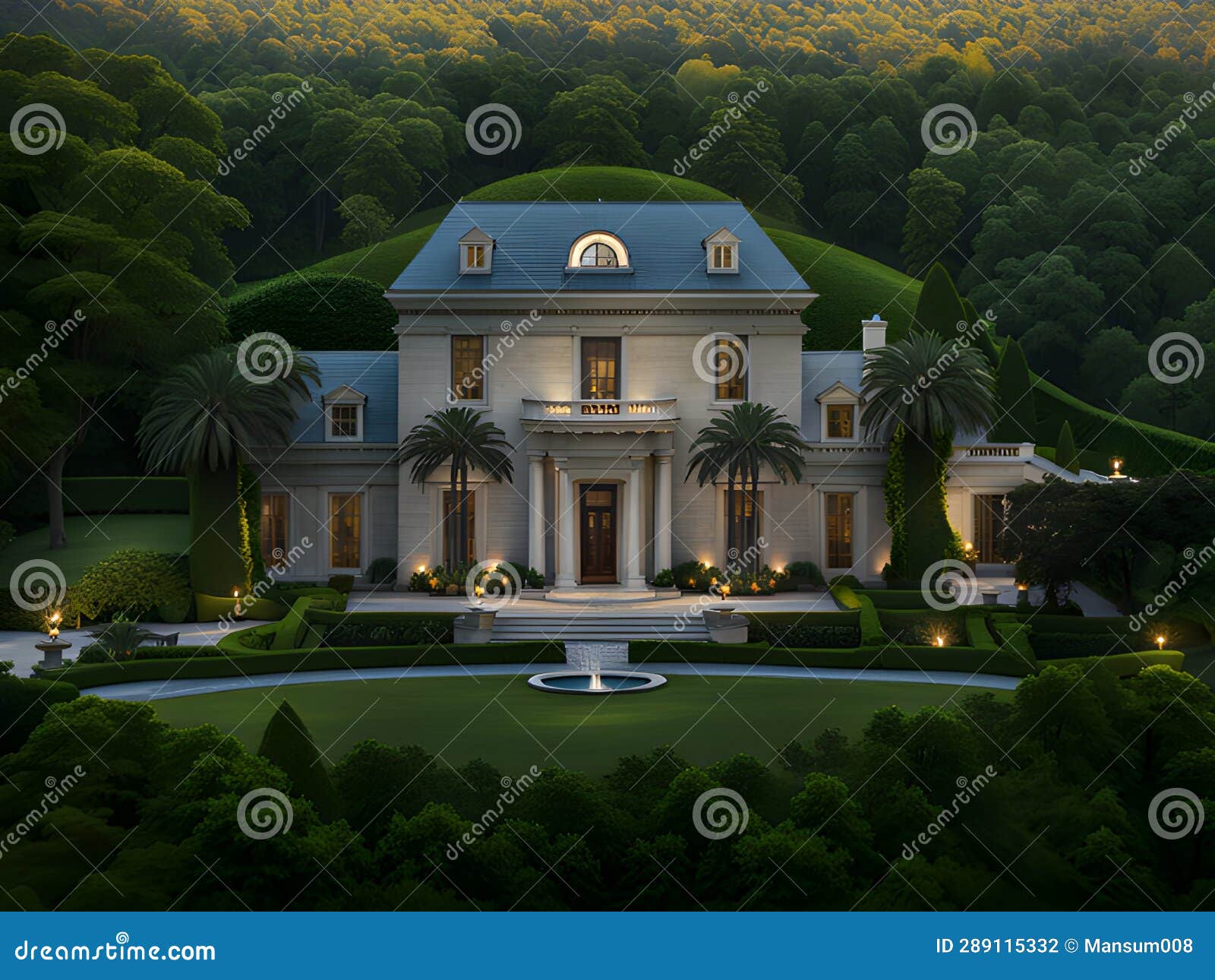 3d Rendering of the Beautiful Mansion, Ai Generated Stock Illustration ...