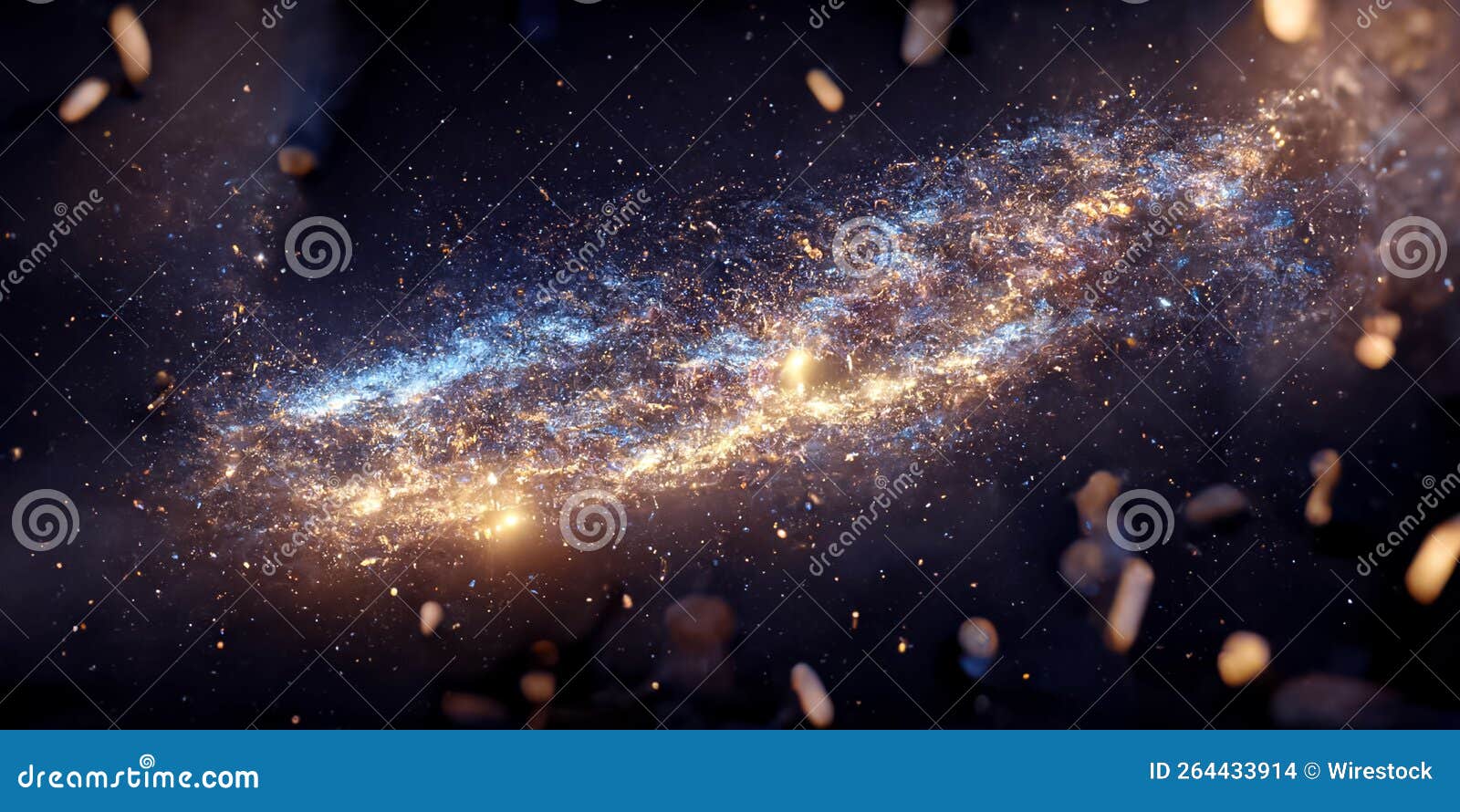 3D Rendering of a Beautiful Milky Way with Mountains Stock Illustration ...