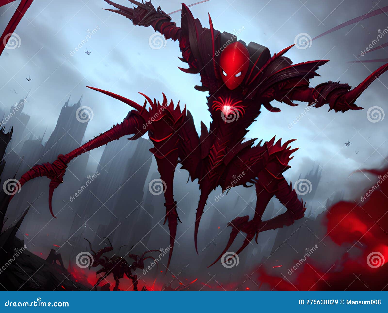 Evil Bee Flying Insects With Angry Faces Ready To Attack, Doodle Icon ...