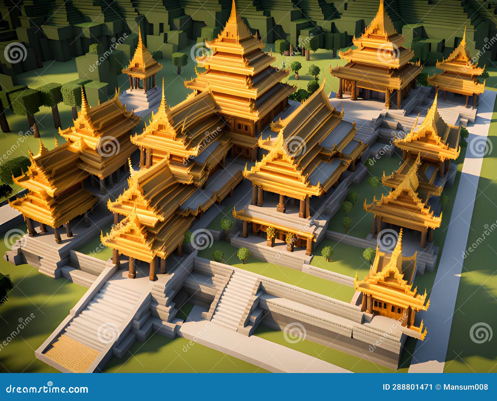 3d Rendering of the Beautiful Temple, Ai Generated Stock Illustration ...