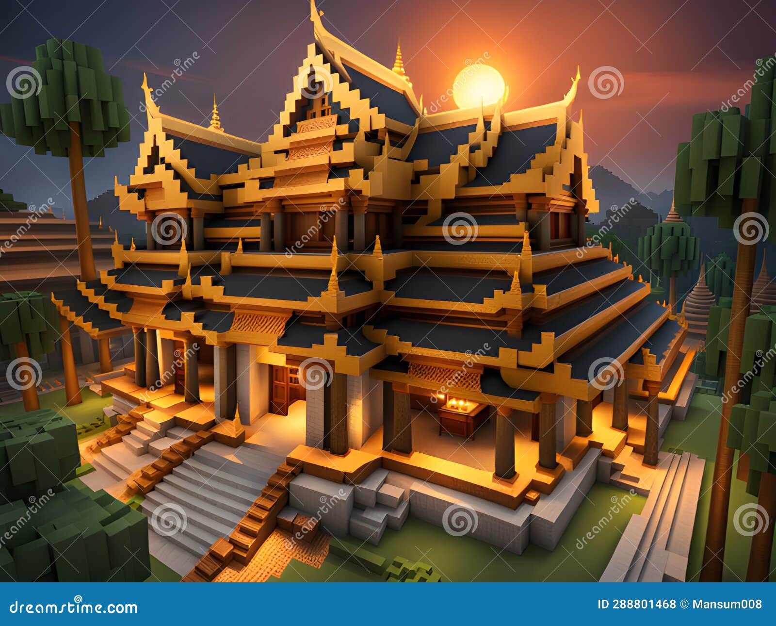 3d Rendering of the Beautiful Temple, Ai Generated Stock Illustration ...