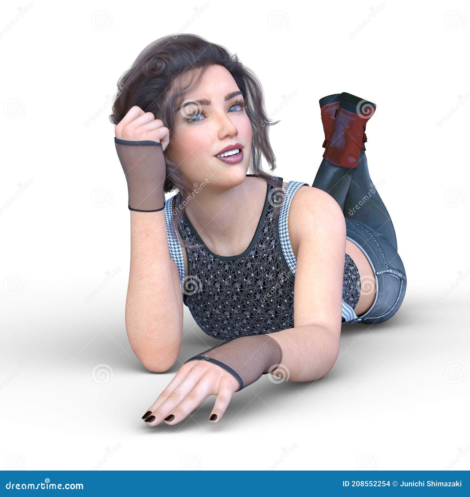 3D Rendering of Beautiful Woman Stock Illustration - Illustration of ...