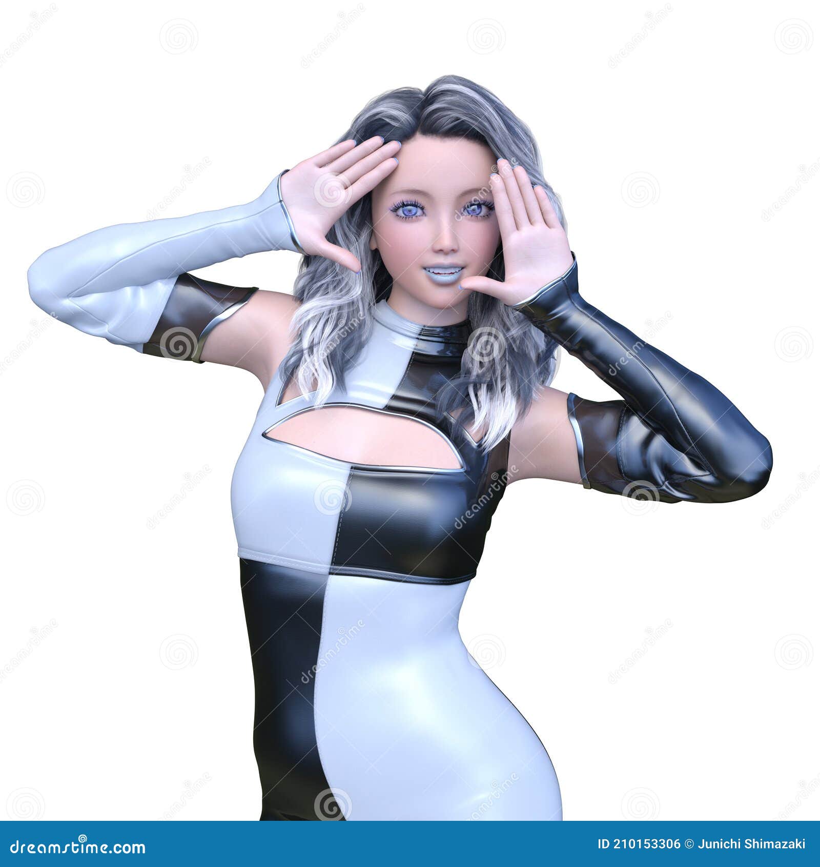 3D Rendering of Beautiful Woman Stock Illustration - Illustration of ...