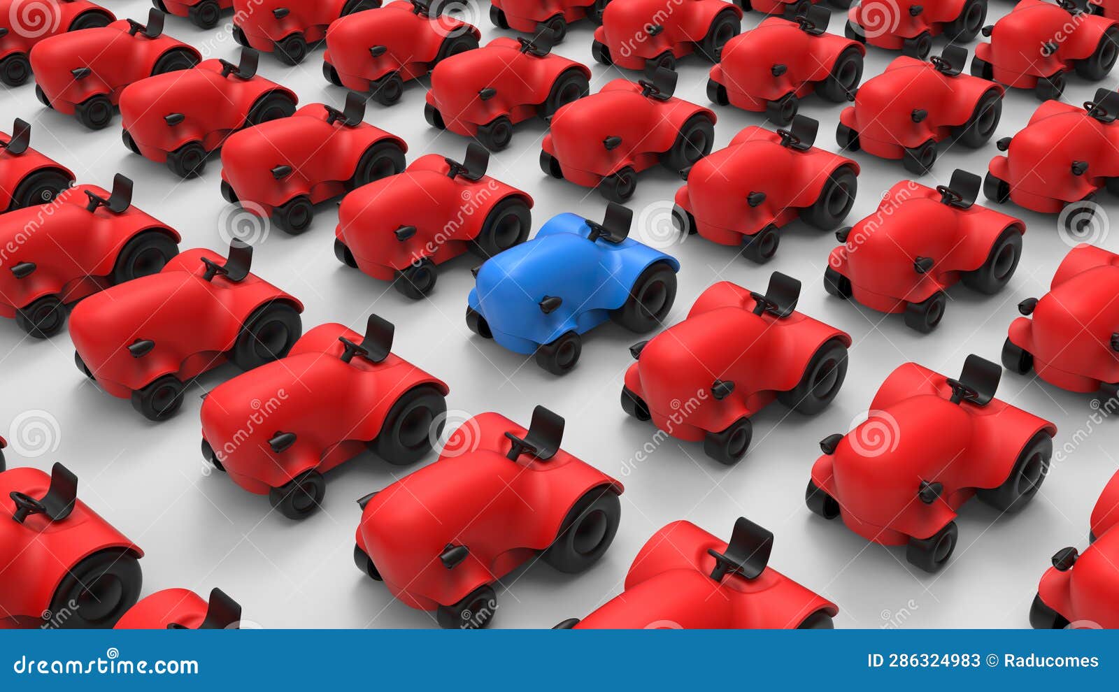 3D Rendering - Being Different Tractor Concept Stock Illustration ...