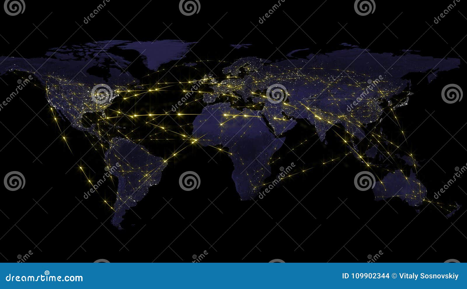 3D Rendering Abstract of World Network, Internet and Global Connection ...