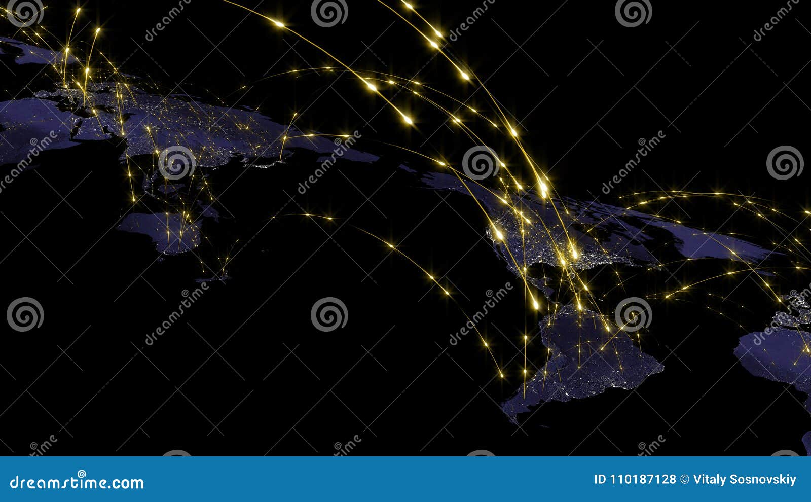 3D Rendering Abstract of World Network, Internet and Global Connection ...