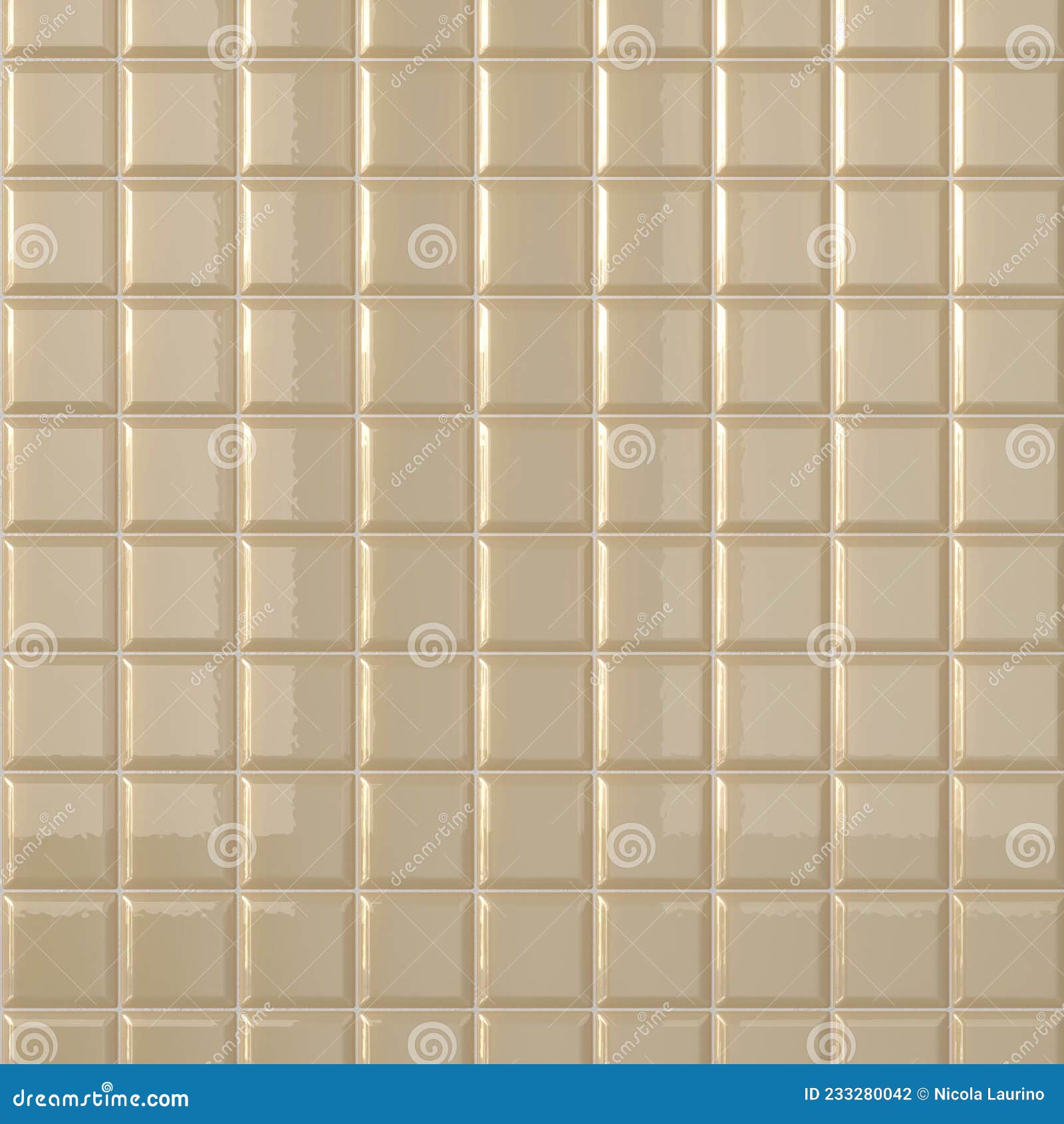 3d Rendering of Beveled Square Glossy Beige Ceramic Tiles Stock ...