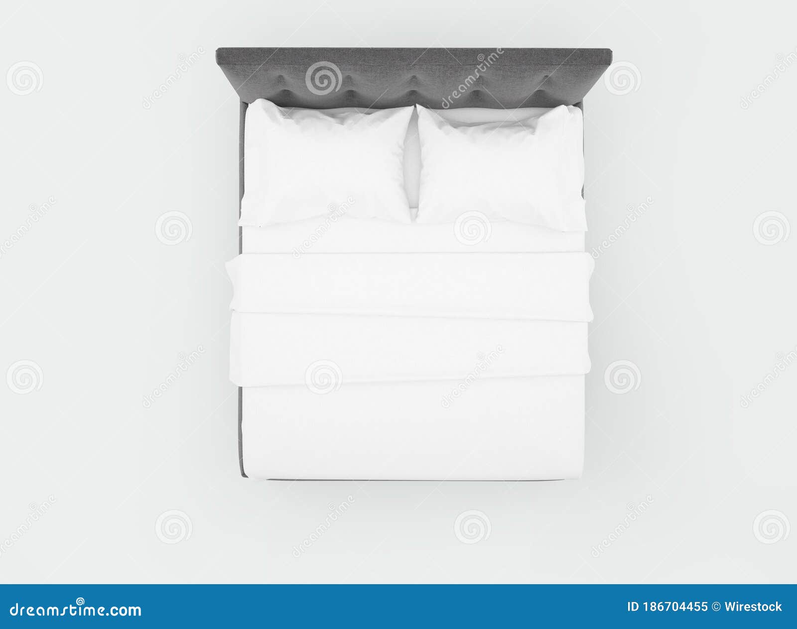 3D Rendering of a Big Bed Design Isolated on White Background Stock ...