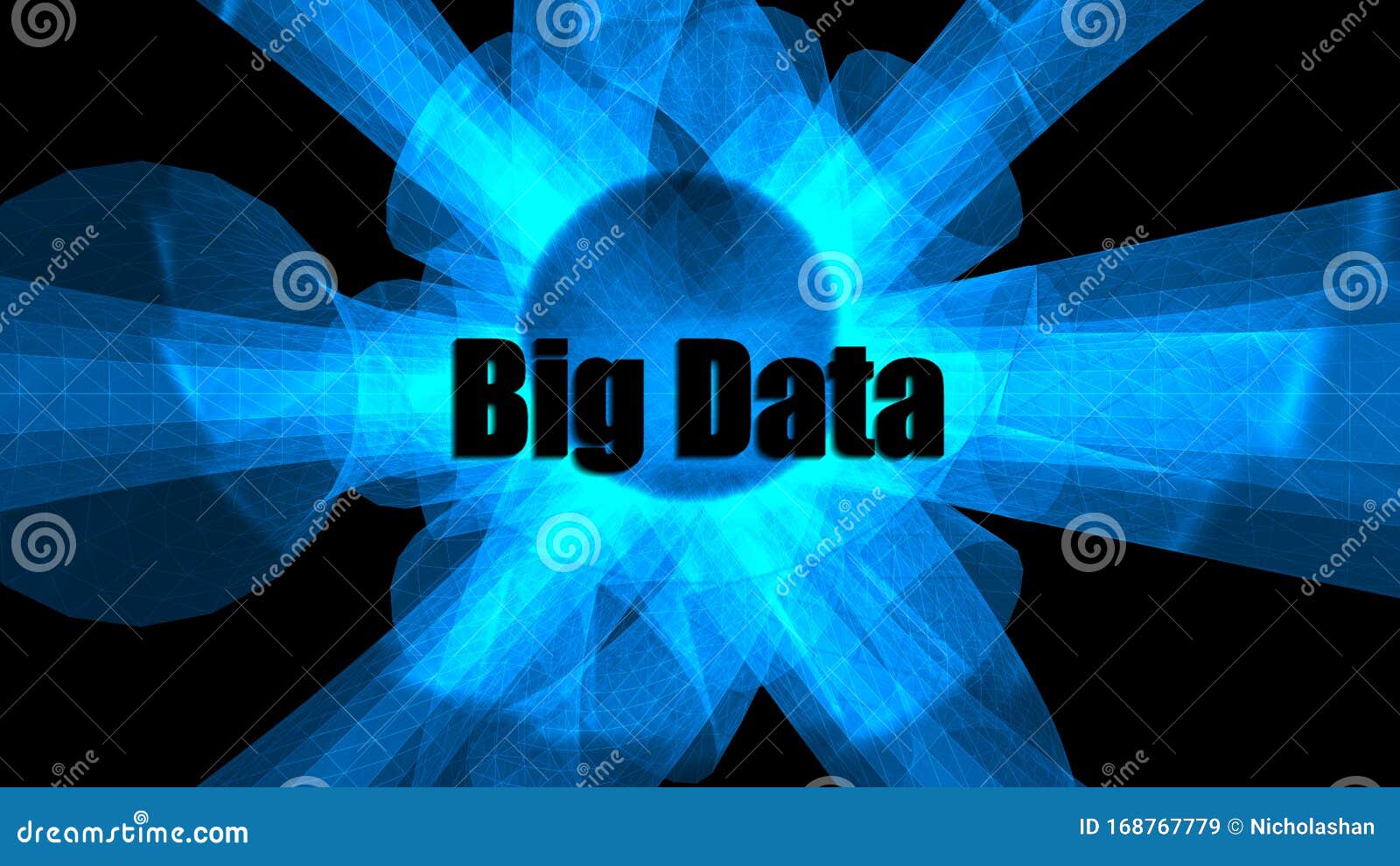 3d Rendering of Big Data Blue Gradient Technology Background Stock ...