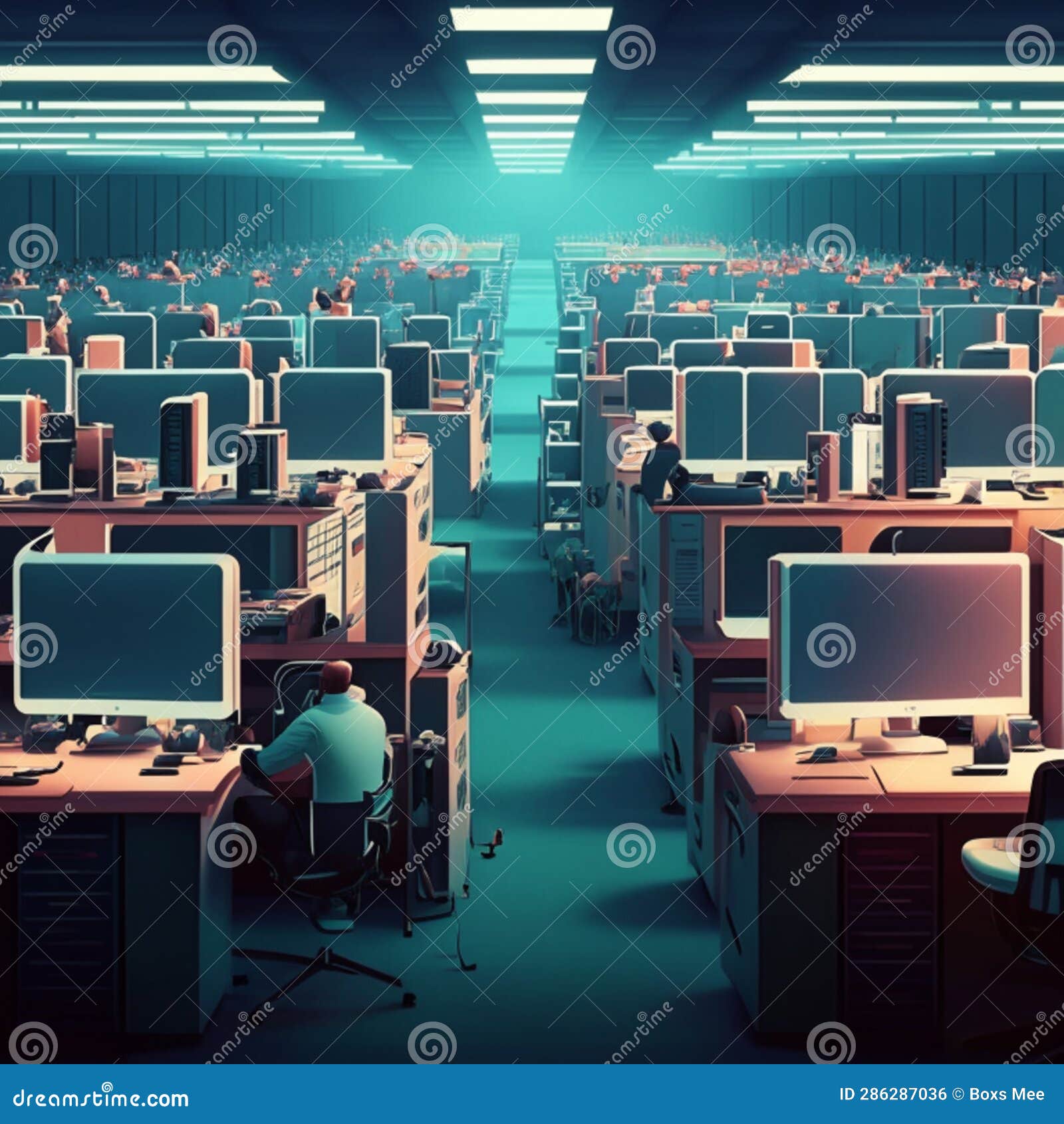 3d Rendering of a Big Data Center with Computers in the Foreground AI ...