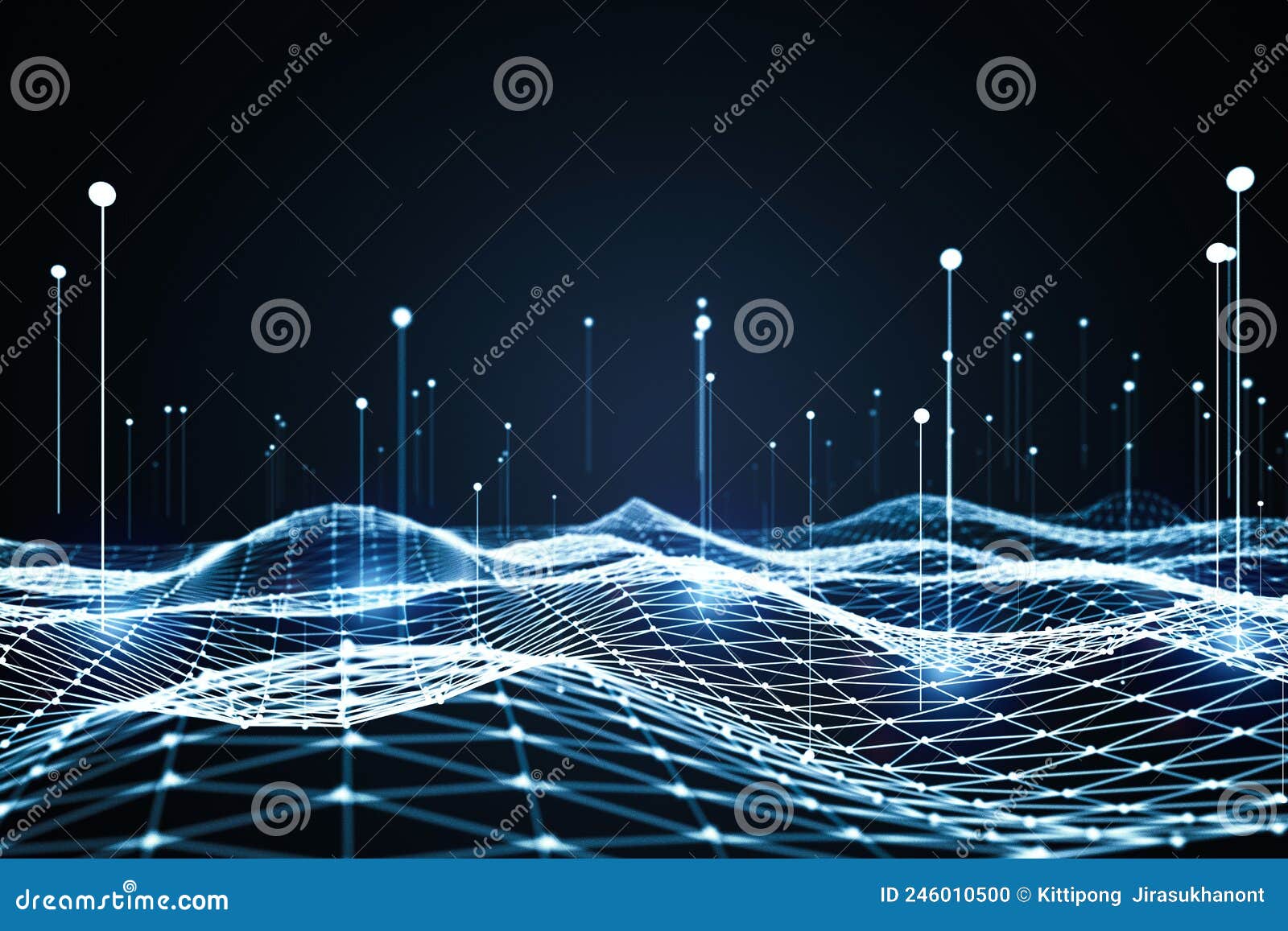 Big Data Visualization Digital Data Threads Plot Network Stock ...