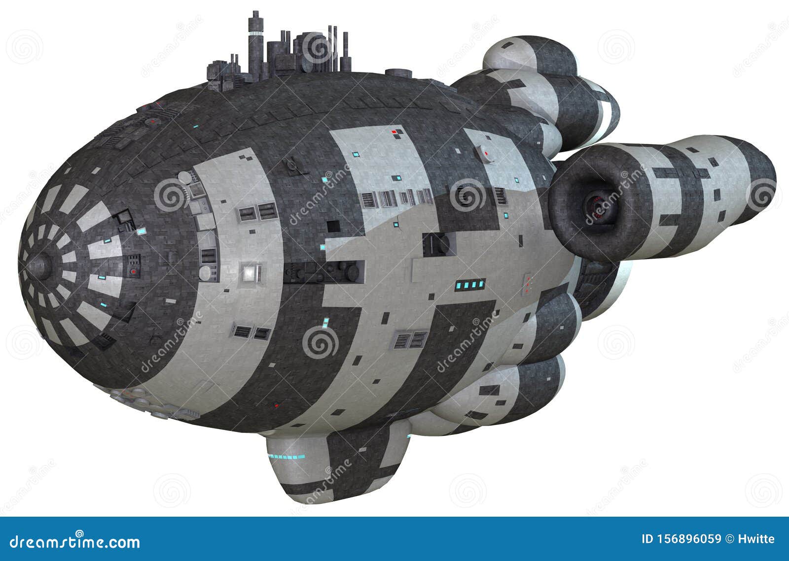 Space Opera: Space Ship Isolated on White 3-d-Illustration Stock ...