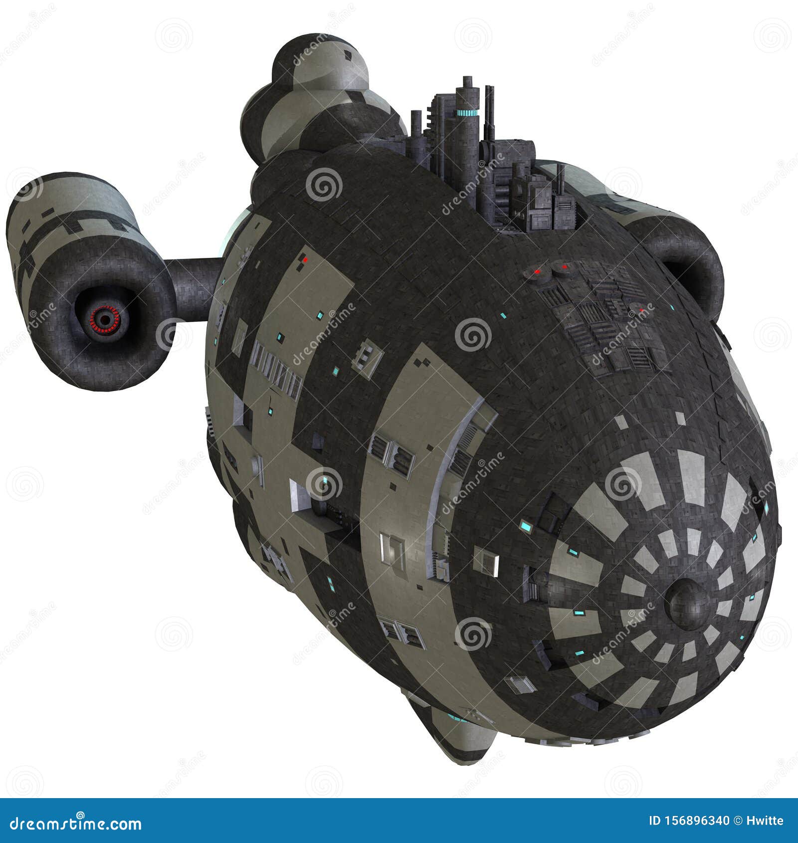 Space Opera: Space Ship Isolated on White 3-d-Illustration Stock ...