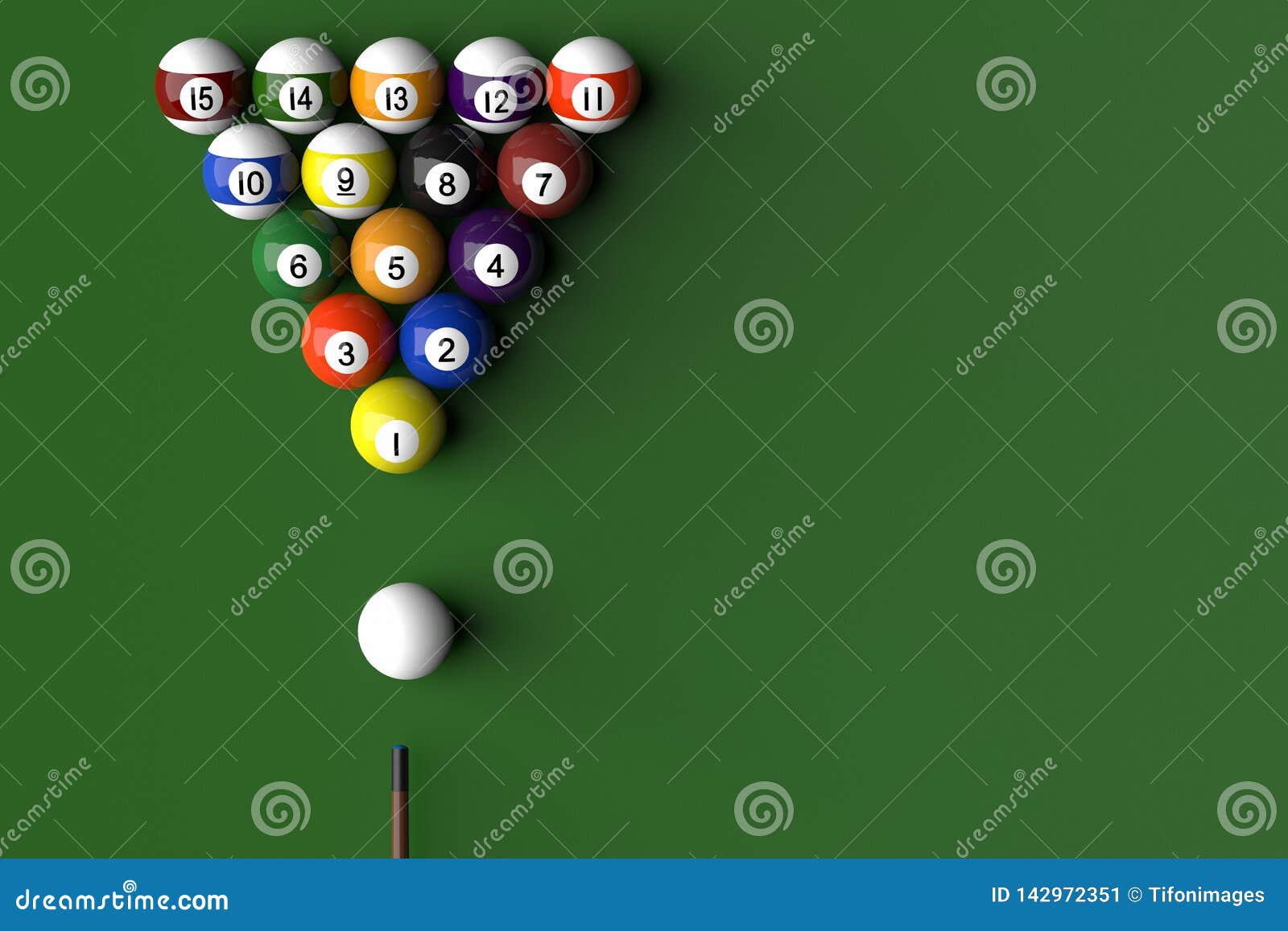 Billard Balls Arranged in a Pool Table by Numeric Order Stock ...