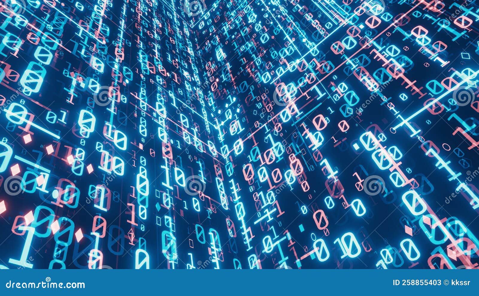 Binary Data with Dots and Lines. Concept for Big Data, Deep Machine Learning Stock Illustration ...