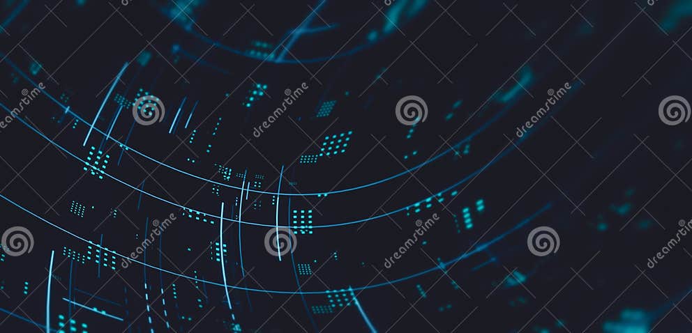 Binary Data with Dots and Lines. Concept for Big Data, Deep Machine Learning Stock Illustration ...
