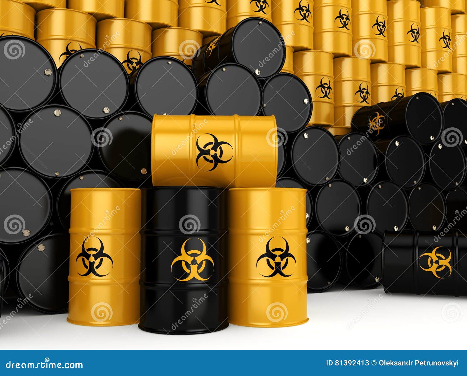 3D Rendering Biohazard Barrels Stock Illustration - Illustration of ...