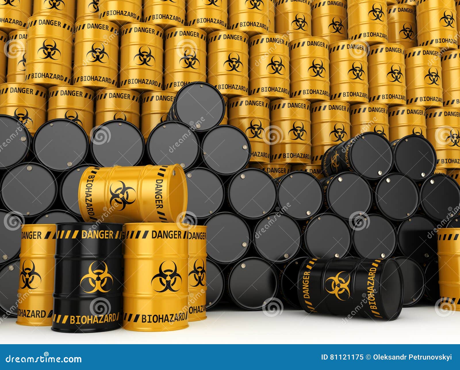 3D Rendering Biohazard Barrels Stock Illustration - Illustration of ...