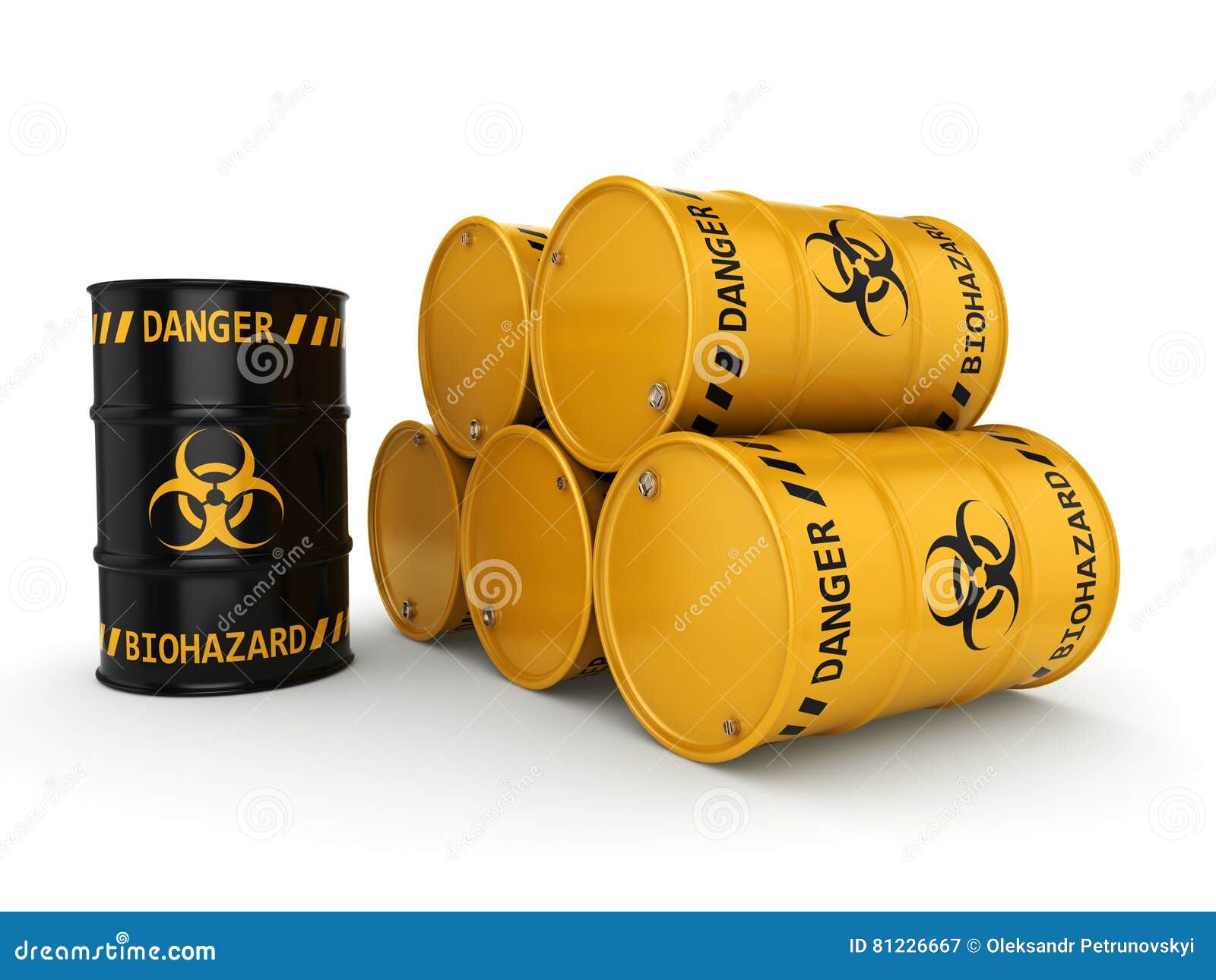3D Rendering Biohazard Barrels Stock Illustration - Illustration of ...