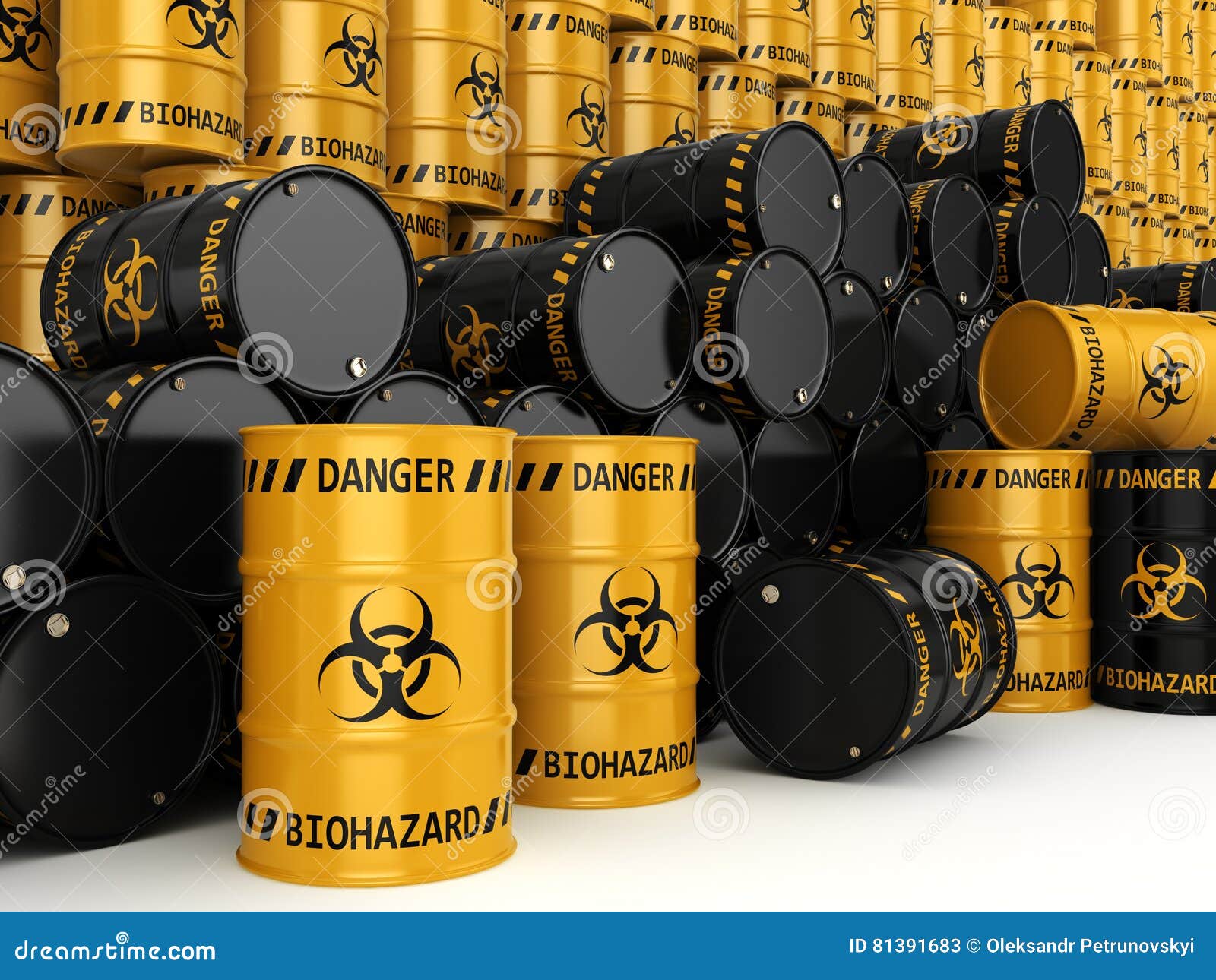 3D Rendering Biohazard Barrels Stock Illustration - Illustration of ...