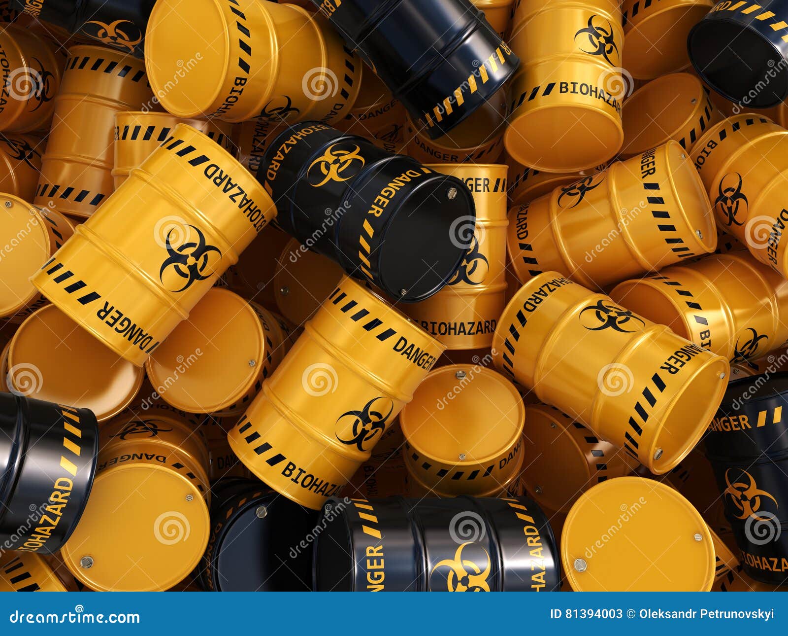 3D Rendering Biohazard Barrels Stock Illustration - Illustration of ...