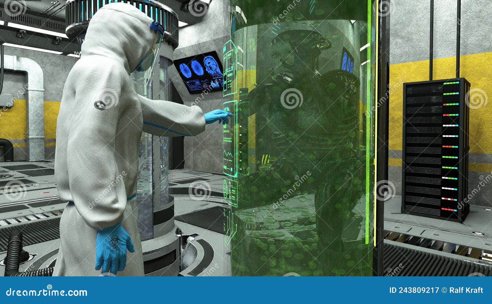 3D-illustration of an Alien Biologic Laboratory Stock Illustration ...