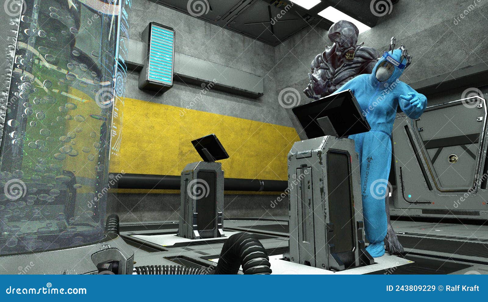 3D-illustration of an Alien Biologic Laboratory Stock Illustration ...