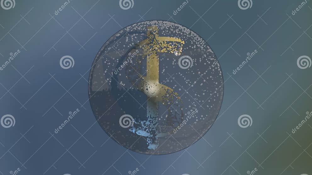3D Rendering of Bitcoin Floating Inside Sphere in Space. Stock ...